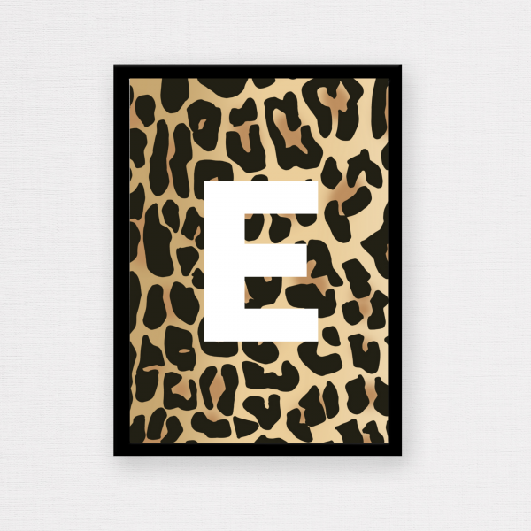 Leopard Print Initial Wall Art A5 – Charlotte Ball Design